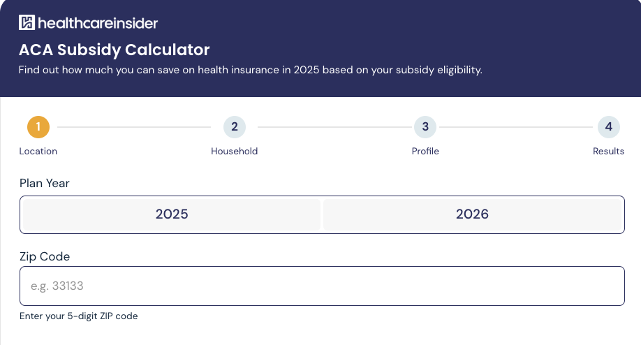 2026 ACA/Obamacare Subsidy Calculator
